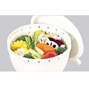 Fantasee Easy Fruit Vegetable Salad Cutter Bowl, Multi-Function Kitchen Colander Strainer Double Layered Rotatable