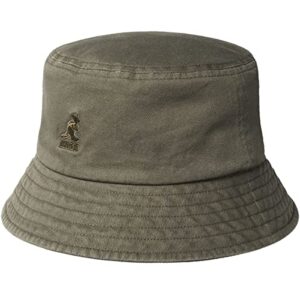 kangol washed bucket hat for women and men, x-large, smog