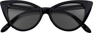 owl cateye sunglasses for women vintage trendy 1950's all black frame smoke lens