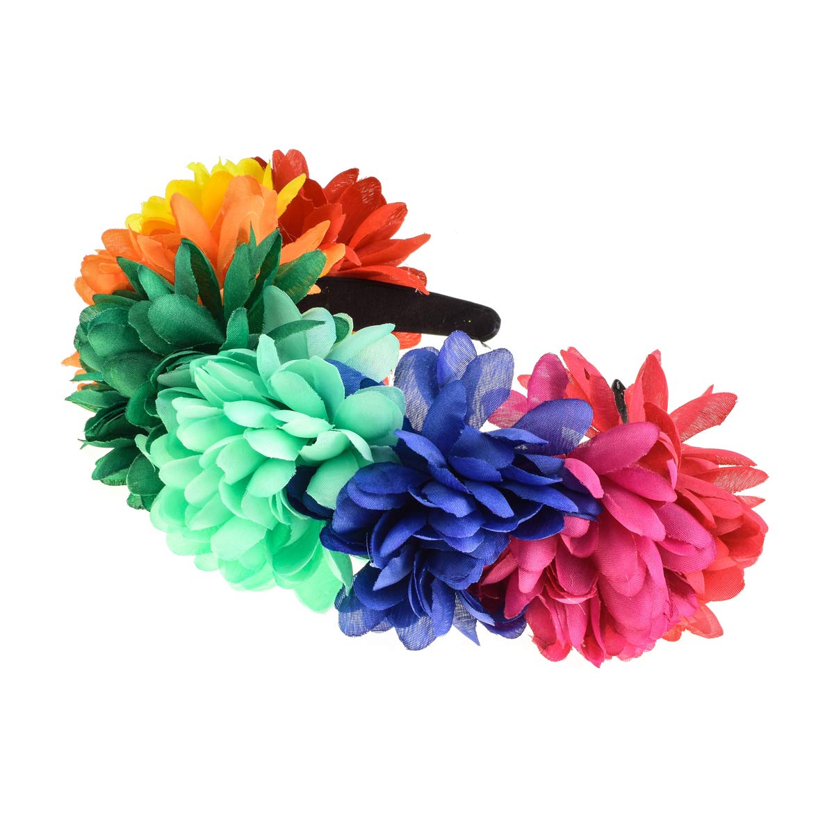 DreamLily Flower Crown Headband Halloween Cinco De Mayo Party Costume Dia de los muertos Headpiece NC25 (B-Colorful)