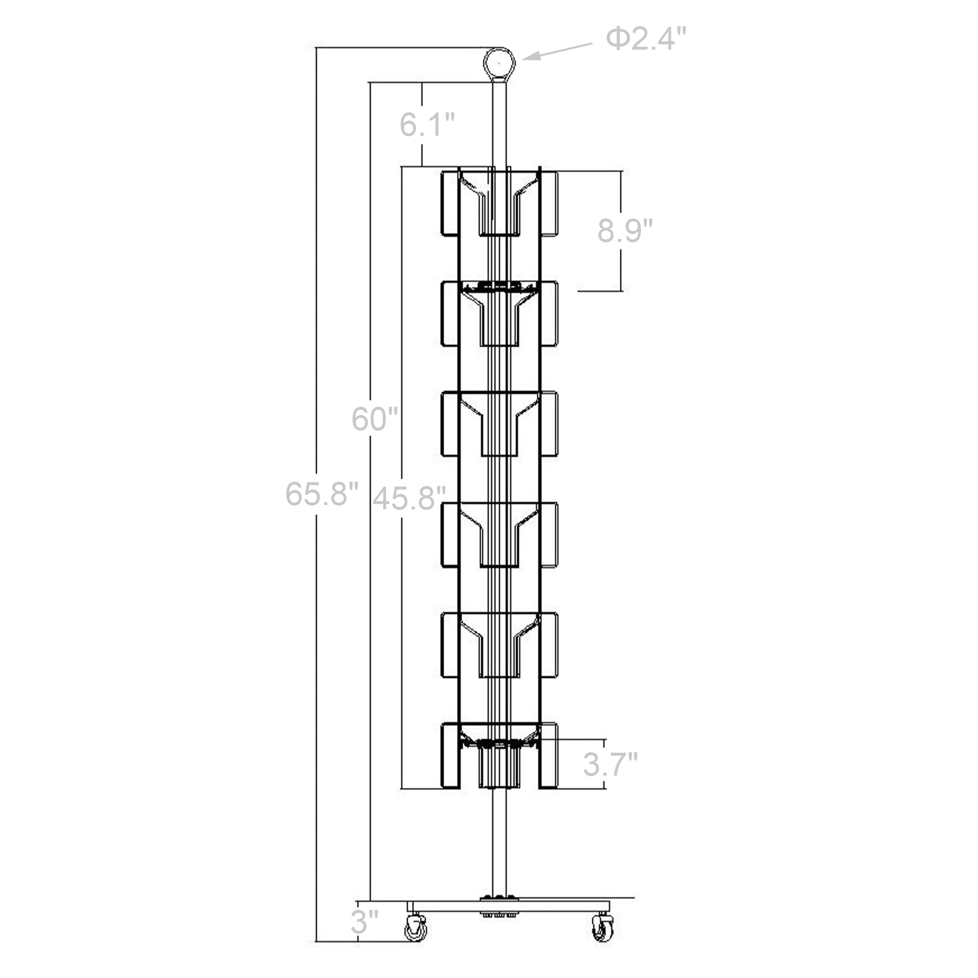 FixtureDisplays? 24-Pocket 5.5" Wide Pocket (Fits 5x7") Vertical Spinning Greeting Holiday Card Rack Greeting Card Display Floor Stand Pocket Size: 5.8"Wide X 8"High, 24 Pockets. 11703-WHITE-FBA