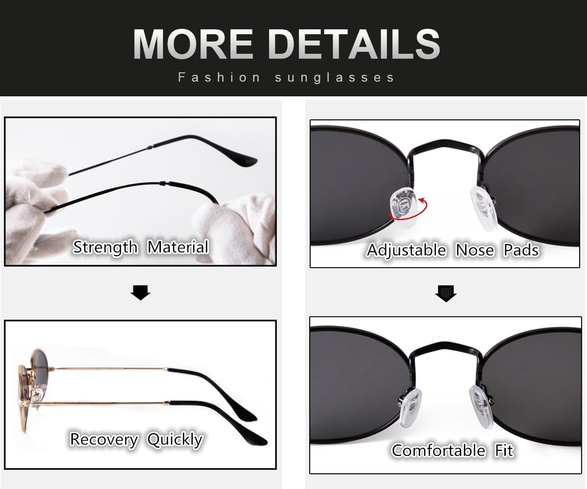 GIFIORE Oval Sunglasses Vintage Retro 90s Sunglasses Trendy Designer Glasses for Women Men (Black Frame Grey Lens)