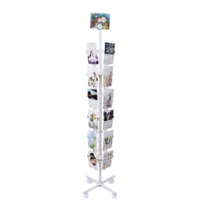 fixturedisplays? 24-pocket 5.5" wide pocket (fits 5x7") vertical spinning greeting holiday card rack greeting card display floor stand pocket size: 5.8"wide x 8"high, 24 pockets. 11703-white-fba