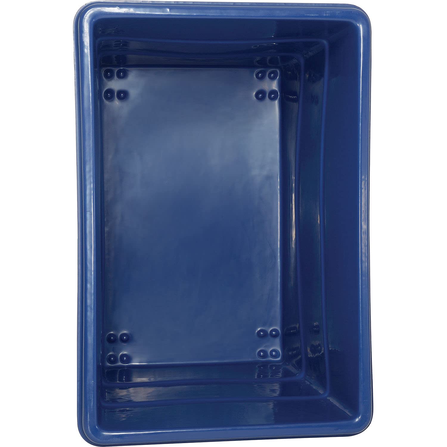 Global Industrial 20 Bushel HDPE Plastic Box Truck with Steel Base, Blue, 50-2/5"L x 34-3/5"W x 35-3/5"H