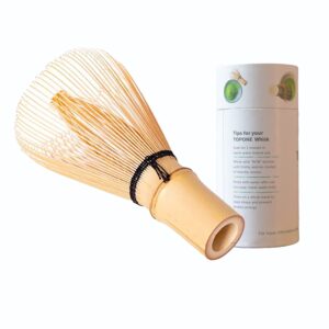 artdou golden bamboo matcha green tea whisk chasen, matcha stirrer traditional japanese tea whisk for making matcha powder 茶道具 茶筌 茶筅 茶せん 100本立