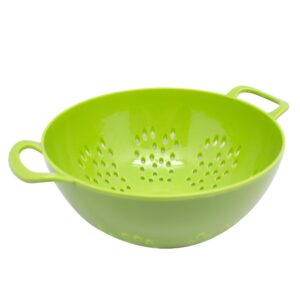 jacent plastic colander with double handles, strainer for fruits, vegetables, pasta: 6 inch, bpa free plastic, dishwasher safe