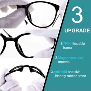 COASION Vintage Round Clear Glasses Non-Prescription Eyeglasses Frames for Women Men (Transparent/Silver)