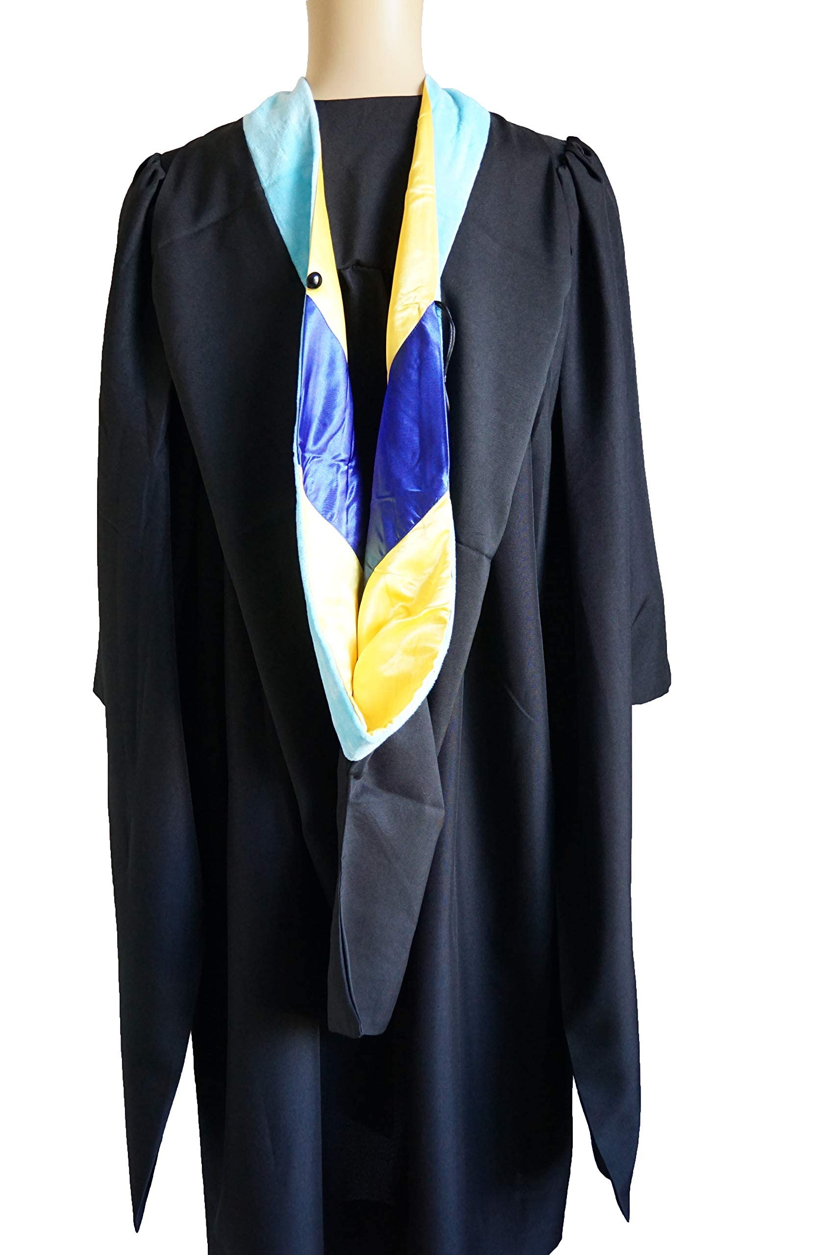 GRADWYSE Education Master Hood Graduation Master Degree Hood, Various College Colors Available Light Blue (Gold/Blue)