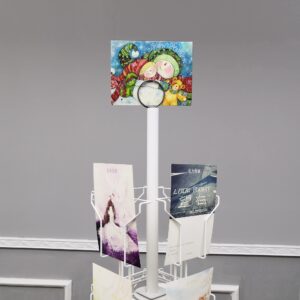 FixtureDisplays? 24-Pocket 5.5" Wide Pocket (Fits 5x7") Vertical Spinning Greeting Holiday Card Rack Greeting Card Display Floor Stand Pocket Size: 5.8"Wide X 8"High, 24 Pockets. 11703-WHITE-FBA