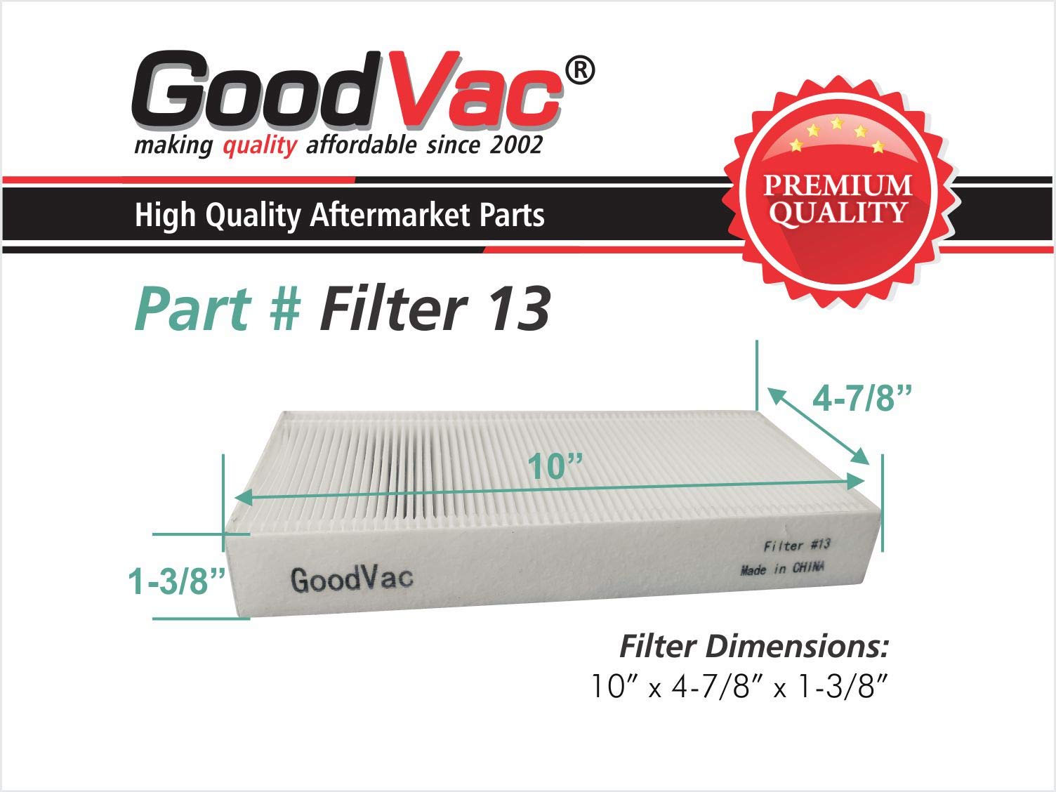 GoodVac HEPA Filter To Replace Honeywell Part HRF201B, Filter U and to fit HHT270 HHT290 HEPA Clean Air Purifiers (4)