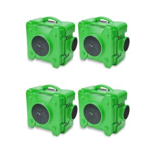 bluedri bd-as-550-gn negative machine airbourne cleaner hepa scrubber water damage restoration equipment air purifier, for commercial use, 4-pack, green