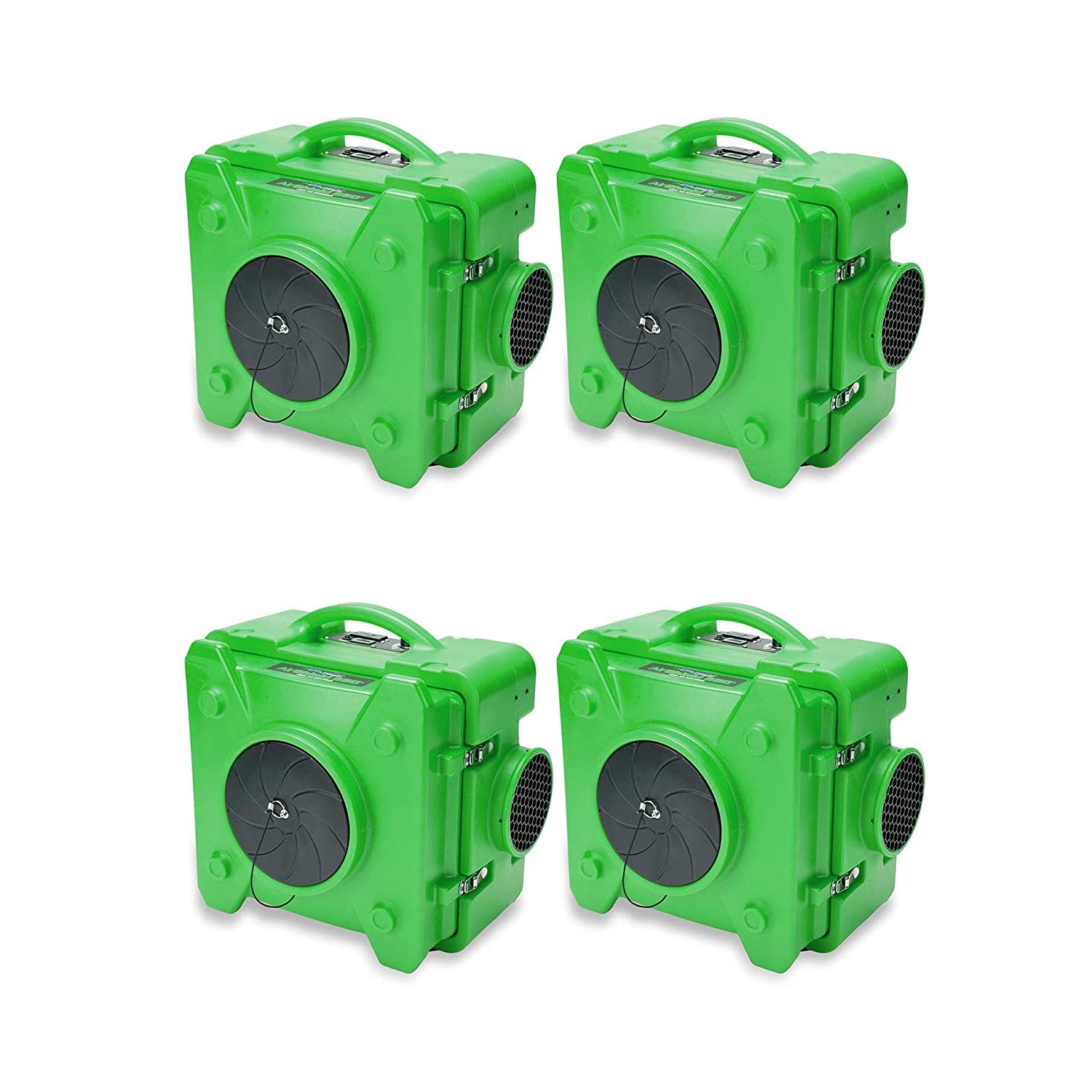 BlueDri BD-AS-550-GN Negative Machine Airbourne Cleaner HEPA Scrubber Water Damage Restoration Equipment Air Purifier, for Commercial Use, 4-Pack, Green