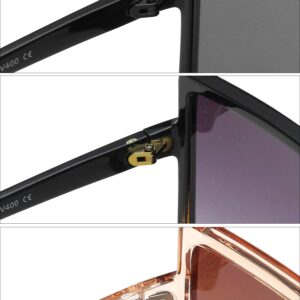 GRFISIA Square Oversized Sunglasses for Women Men Flat Top Fashion Shades