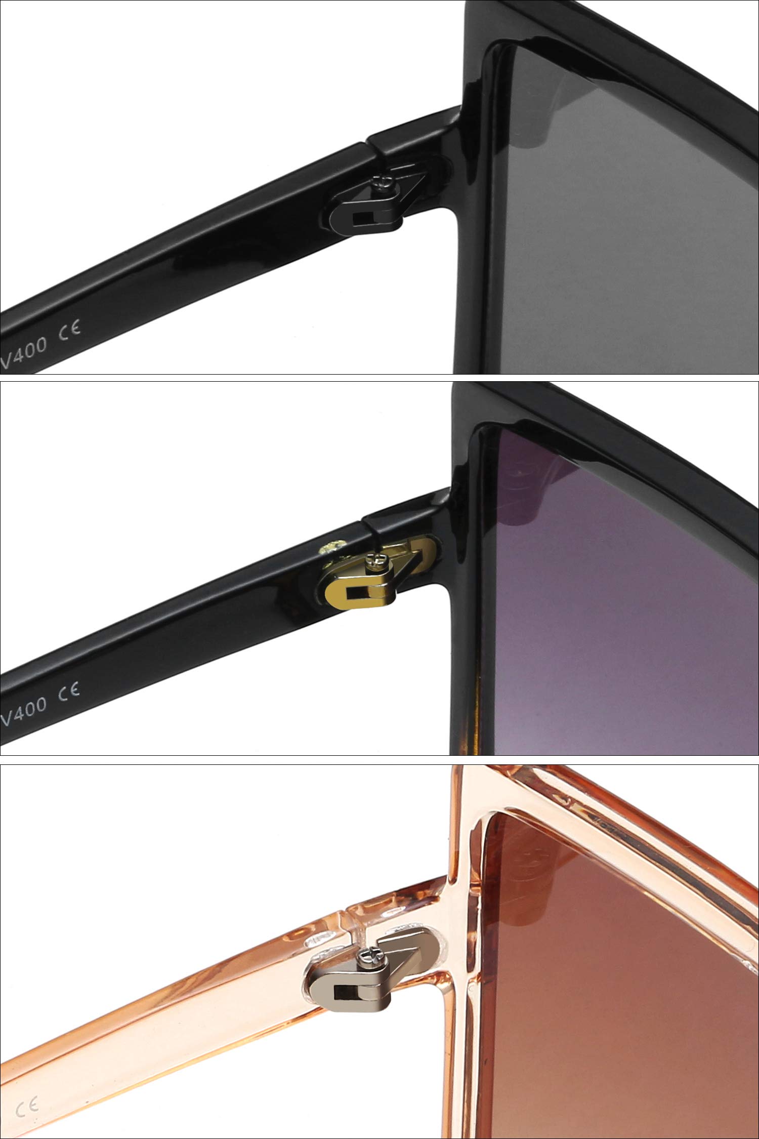 GRFISIA Square Oversized Sunglasses for Women Men Flat Top Fashion Shades