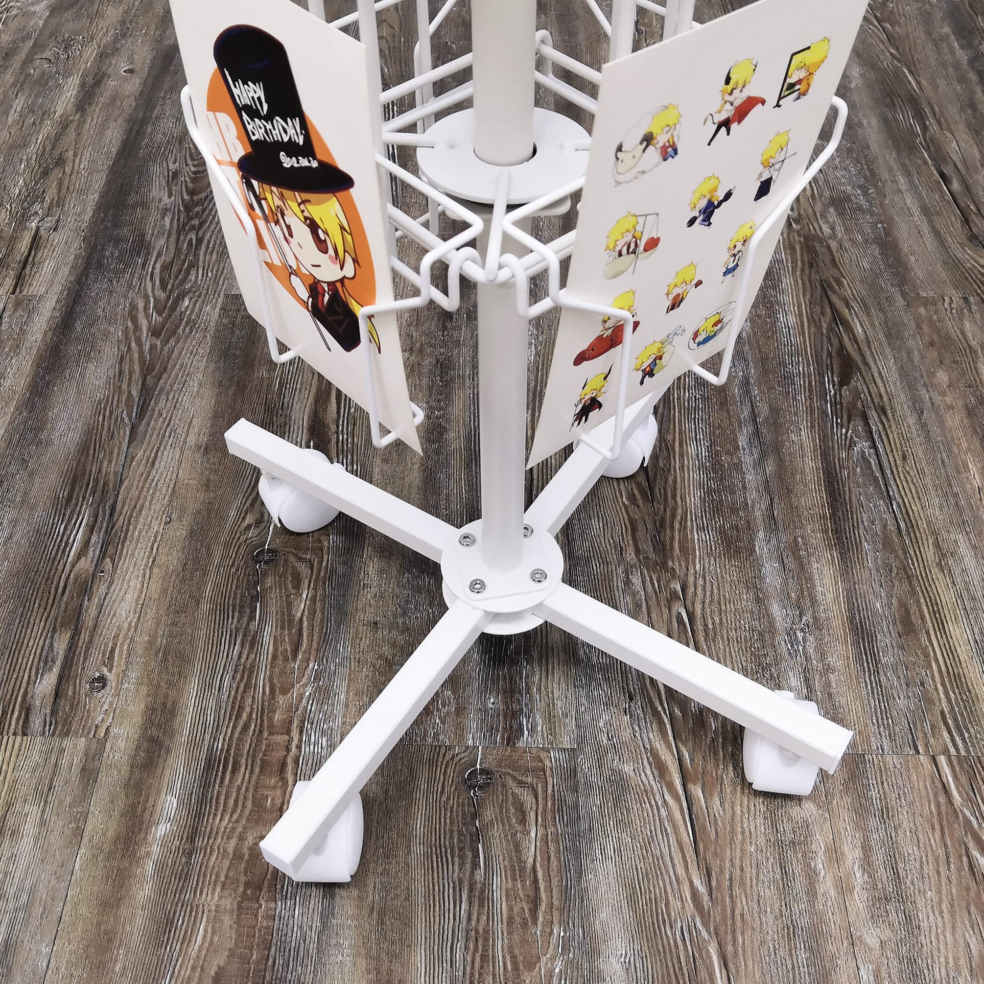 FixtureDisplays? 24-Pocket 5.5" Wide Pocket (Fits 5x7") Vertical Spinning Greeting Holiday Card Rack Greeting Card Display Floor Stand Pocket Size: 5.8"Wide X 8"High, 24 Pockets. 11703-WHITE-FBA