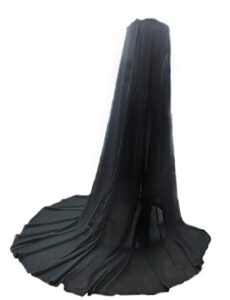 elliehouse long chiffon bridal cape wedding veil cloak for bride black 3m