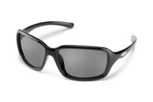 suncloud fortune polarized sunglasses, black/polarized gray, one size