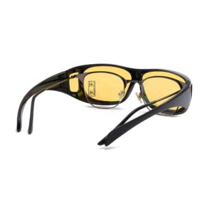 Night Vision Driving Glasses Wrap Around Anti Glare Sunglasses with Polarized Lens for Man and Women (yellow lens)