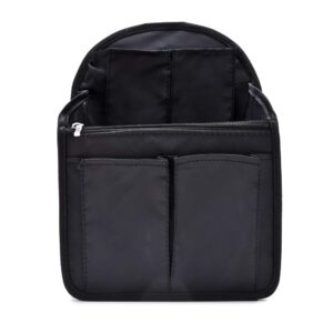 hoyofo mini backpack organizer insert, black, 7.7"l x 4.3"w x 10.6"h, waterproof nylon, fits small backpacks