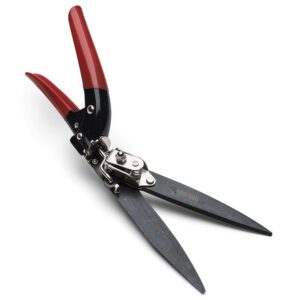 kings county tools grass trimming shears | 5-1/4” steel blades | rotating handle for angled cuts | strong spring mechanism | simple & secure safety lock | made in italy