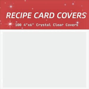 vovoo 4x6 recipe cards protectors,recipe card sleeves,100 count,recipe cards covers