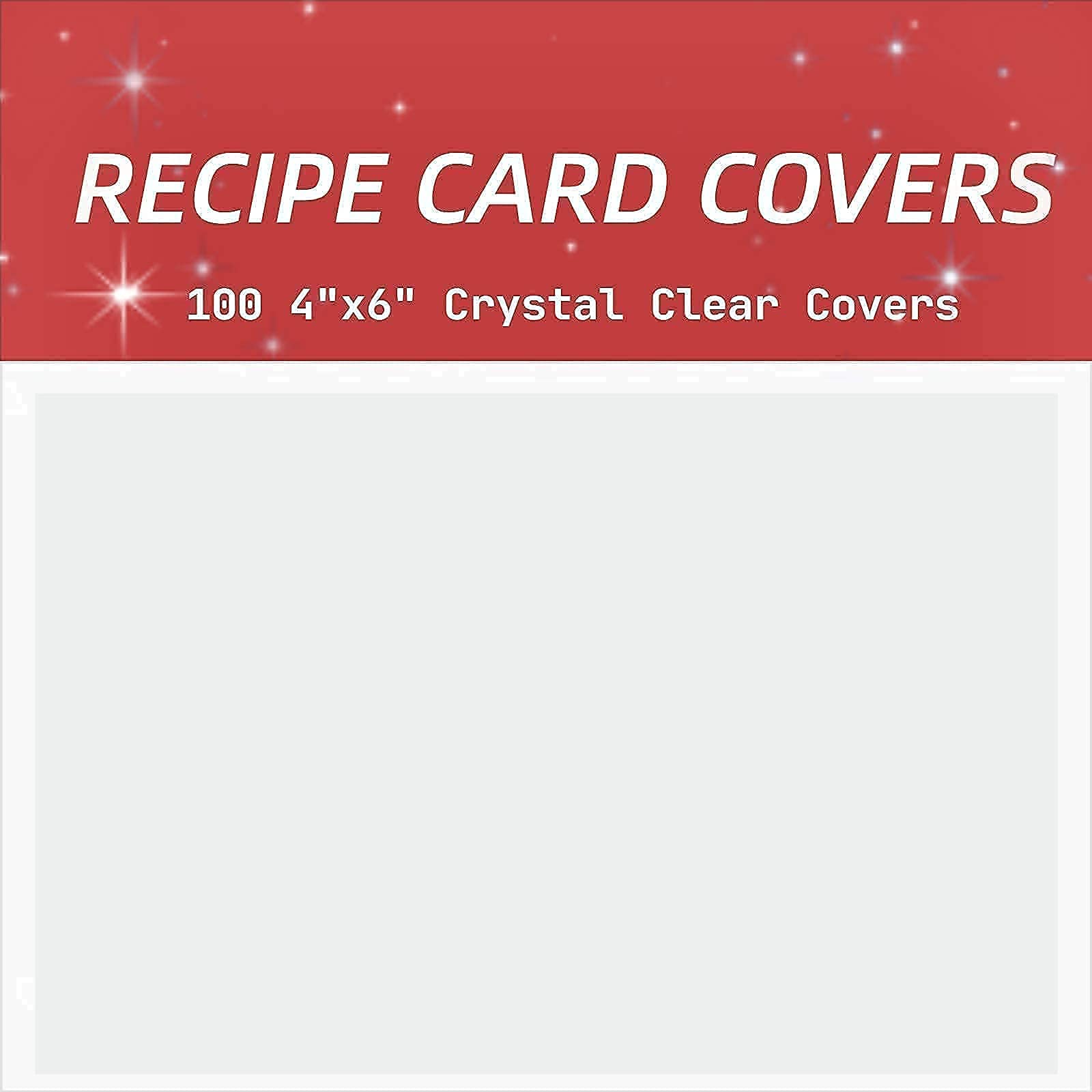 Vovoo 4x6 Recipe Cards Protectors,Recipe Card Sleeves,100 Count,Recipe Cards Covers