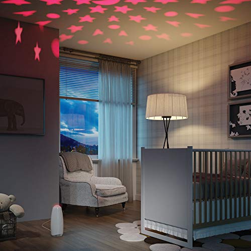 BabyAir Totally Silent, Small, Maintenance Free, Destroys 99,99% of Mold, Dustmite and Pet Allergens, Viruses, Bacteria, with Dimmable Star Light Ceiling Projection, No HEPA Needed.