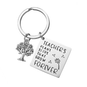 xgakwd teacher appreciation gift keychain, graduation gifts for teachers, teachers plant seeds that grow forever teacher gifts key chain for women men (tree of life)