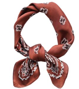 guzosjo square silk feeling scarf medium satin hair scarf bracelet gift for women 27.5 × 27.5 inches