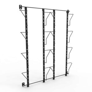 FixtureDisplays® Up to 9.5" Wide 8-Pocket Adjustable Display Rack, Wall Mounted Greeting Post Card Christmas Holiday Card Holders 11608-BLACK-DOUBLE