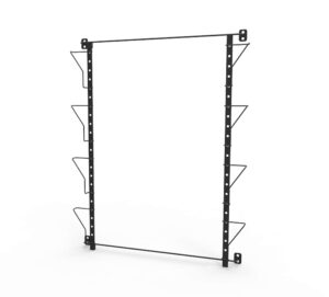 fixturedisplays® up to 19.75" wide 4-pocket adjustable display rack, wall mounted greeting post card christmas holiday card holders 11608-black-single-npf