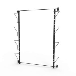 FixtureDisplays® Up to 19.75" Wide 4-Pocket Adjustable Display Rack, Wall Mounted Greeting Post Card Christmas Holiday Card Holders 11608-BLACK-SINGLE-NF