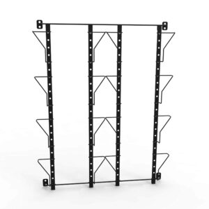 FixtureDisplays® Up to 9.5" Wide 8-Pocket Adjustable Display Rack, Wall Mounted Greeting Post Card Christmas Holiday Card Holders 11608-BLACK-DOUBLE