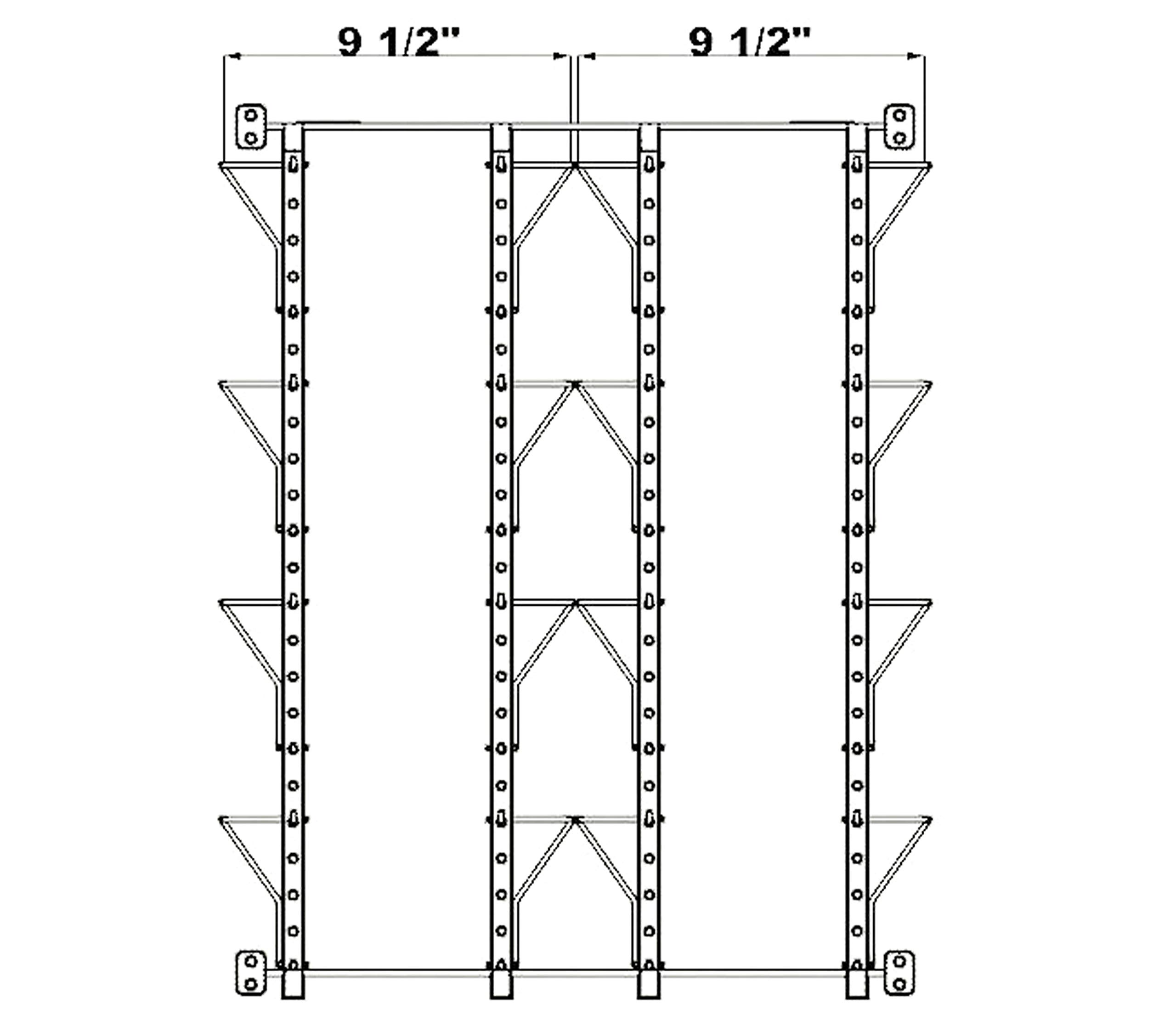 FixtureDisplays® Up to 9.5" Wide 8-Pocket Adjustable Display Rack, Wall Mounted Greeting Post Card Christmas Holiday Card Holders 11608-BLACK-DOUBLE-NF