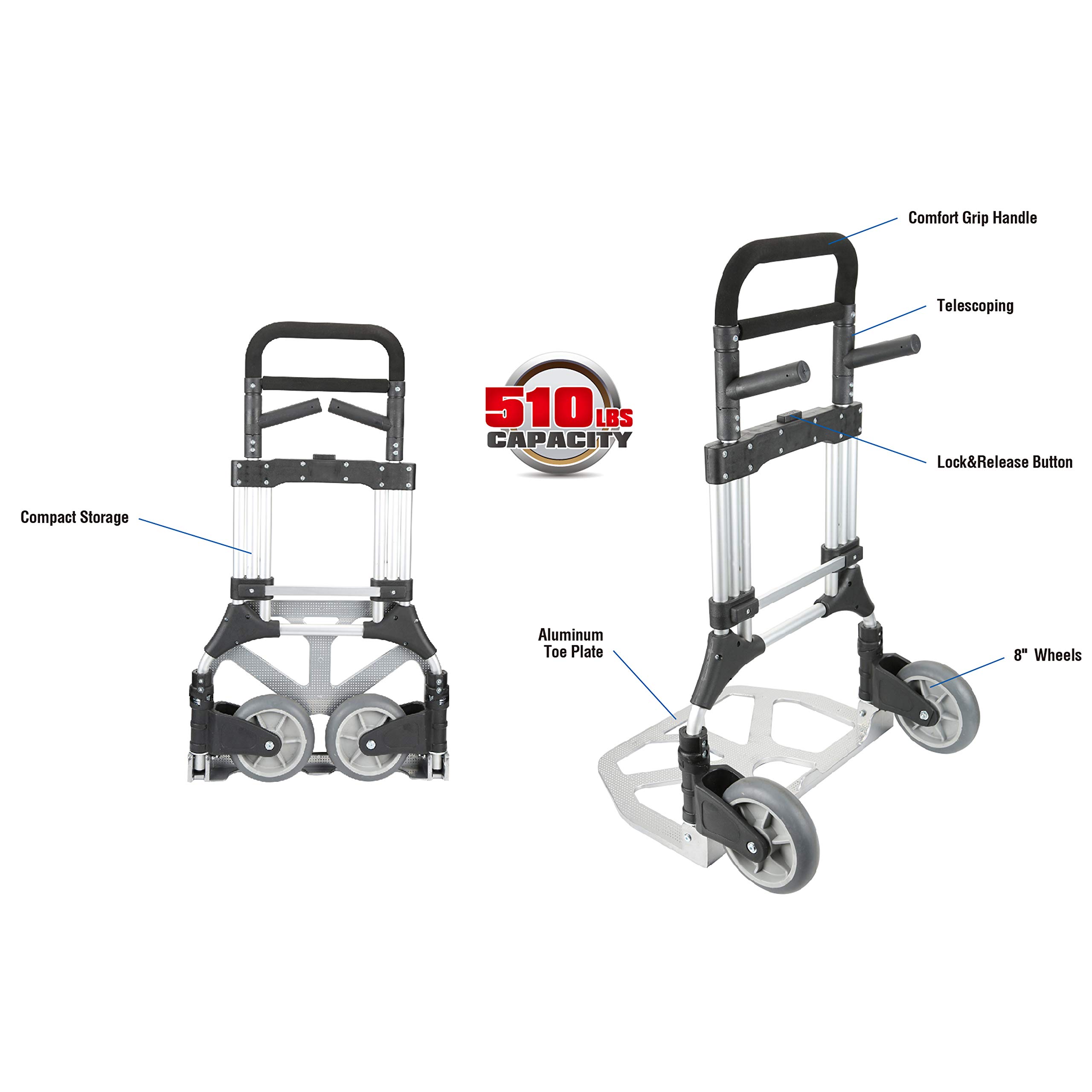 Pack-N-Roll 87-306-917 Portable Hand Truck, One Size, Silver