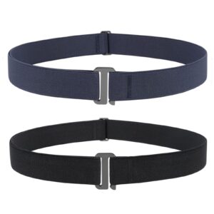 jasgood 2 pack invisible women stretch belt no show elastic web strap belt with flat buckle for jeans pants dresses