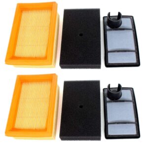 aisen pack of 2 air filter kits for stihl br350 br430 br450 br450c-ef sr430 sr450 blower