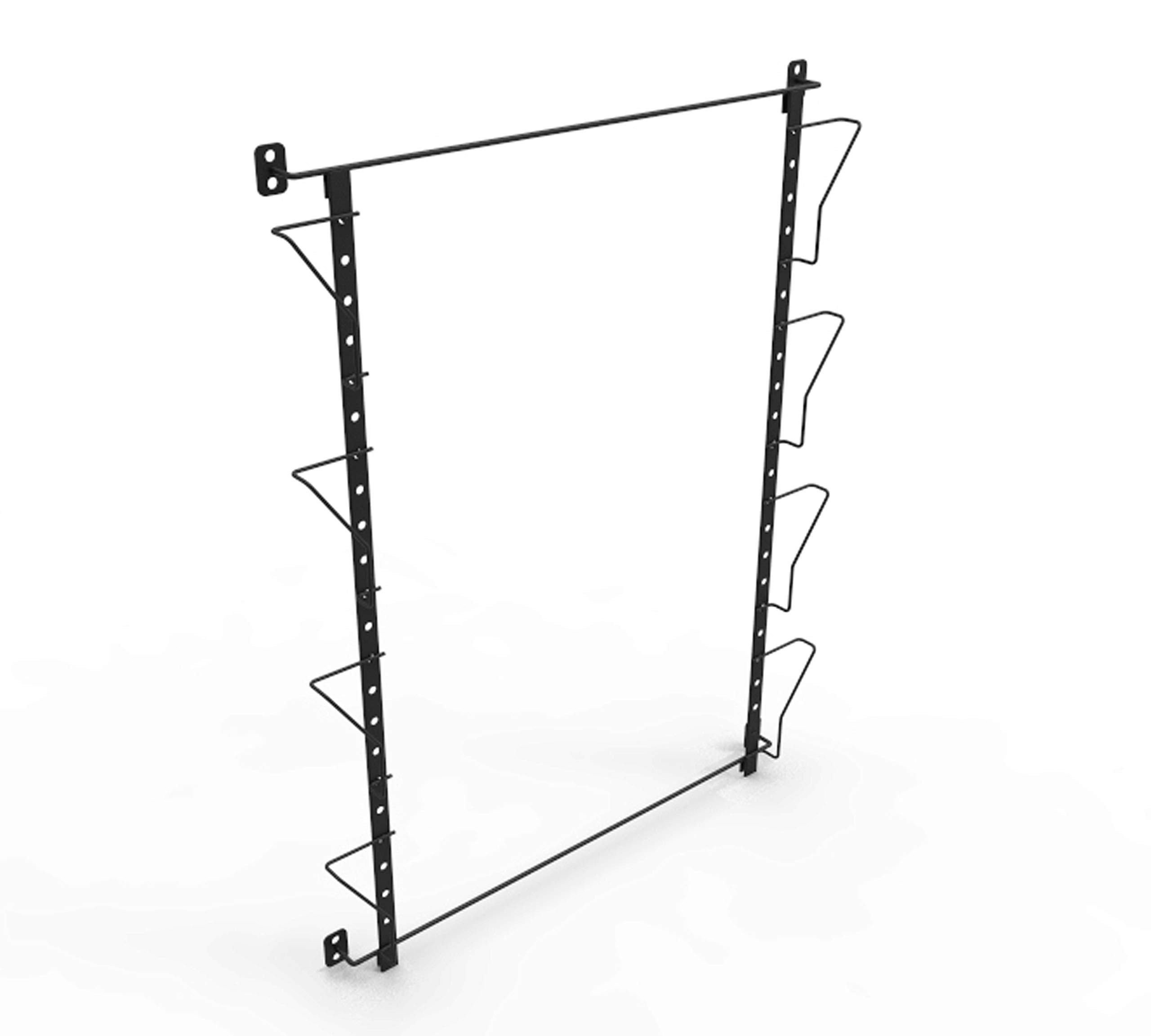 FixtureDisplays® Up to 19.75" Wide 4-Pocket Adjustable Display Rack, Wall Mounted Greeting Post Card Christmas Holiday Card Holders 11608-BLACK-SINGLE-NF