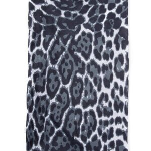 elzama Infinity Loop Jersey Scarf with Hidden Zipper Pocket, Leopard Printed Patterns for Women, Travel Wrap for Fall Winter, Black