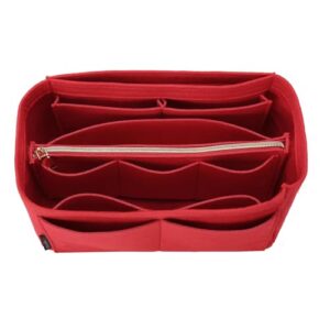 omystyle red purse organizer insert for handbags, felt bag organizer for tote & purse, tote bag organizer insert with 5 sizes, compatible with neverful speedy and more