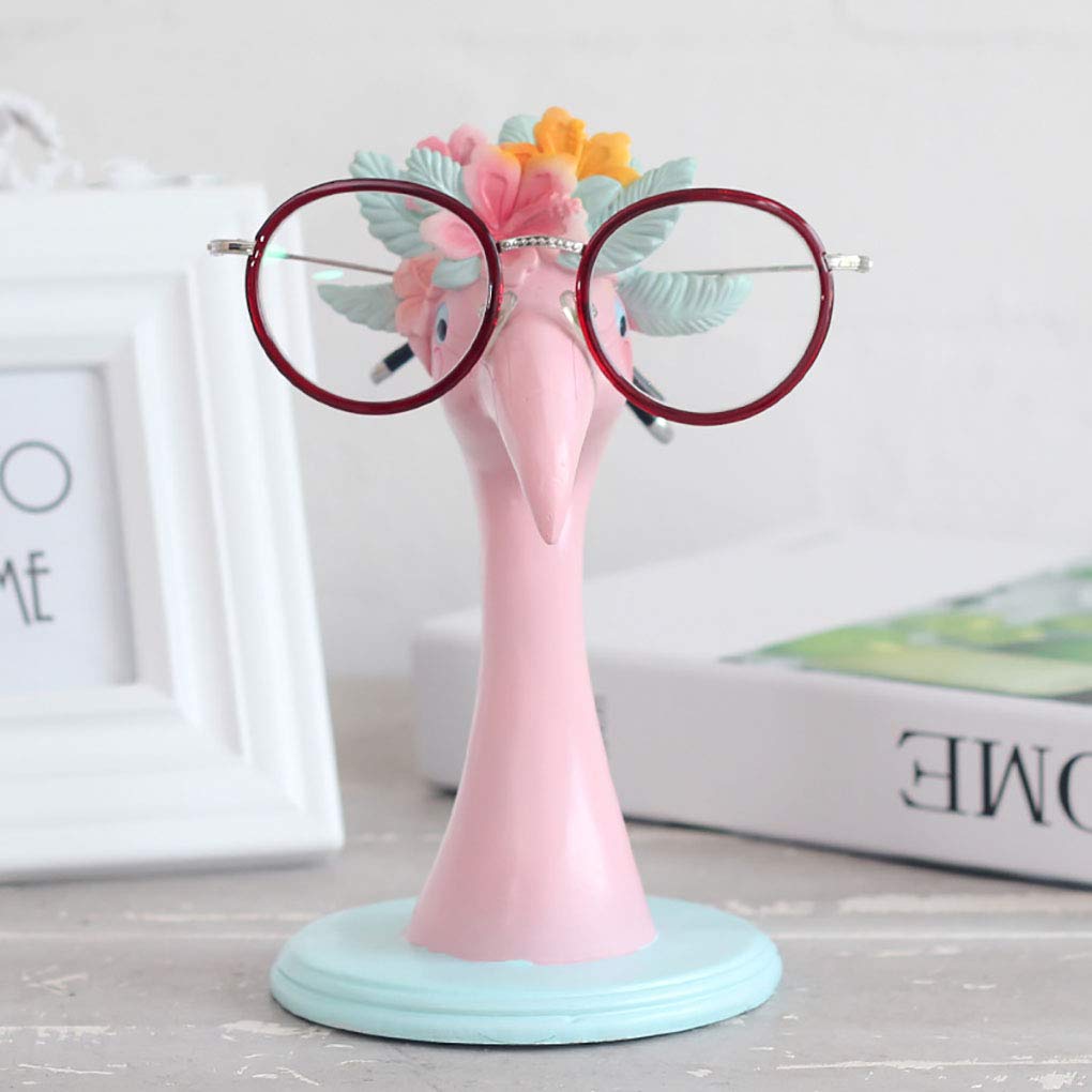 WAWICE Fun Eyeglass Holder Display Stands - Home Office Decorative Glasses Accessories (Pink Flamingo)