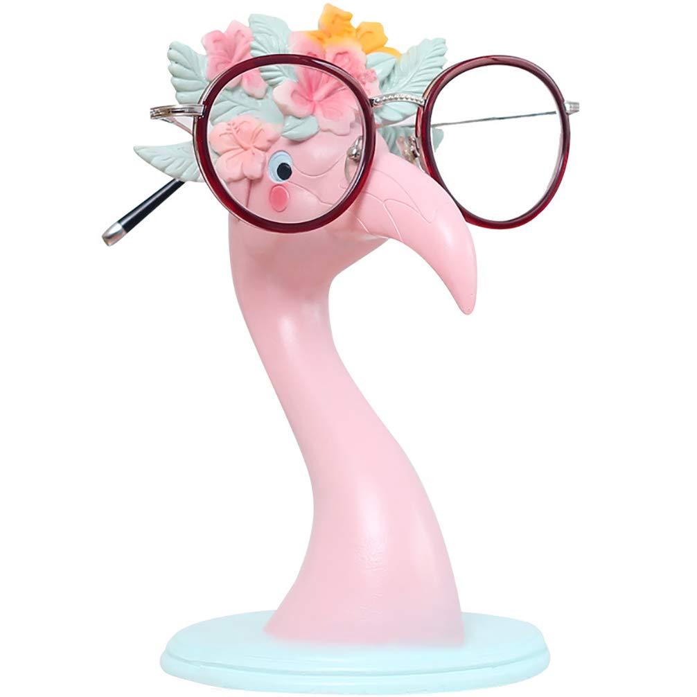 WAWICE Fun Eyeglass Holder Display Stands - Home Office Decorative Glasses Accessories (Pink Flamingo)