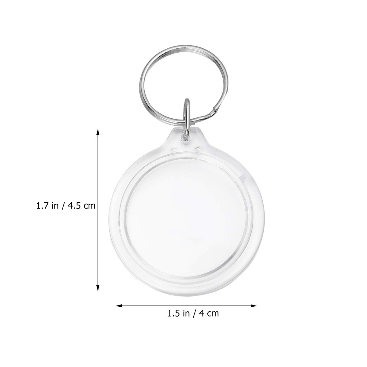 SUPVOX 100pcs Acrylic Keychain Acrylic Photo Keychain Circular Photo Keychain Blank Keyring Transparent Photo Frame Keyring