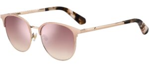 kate spade new york women's joelynn/s cat eye sunglasses, pink havana/pink flash silver, 52mm, 18mm