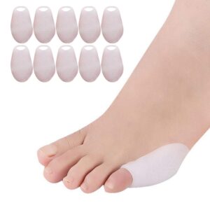 yimanduo 5 pairs pinky toe protector bunion corrector new material gel little toe separator bunionette cushion sleeve splint for overlapping toe, pinky hammer toes.