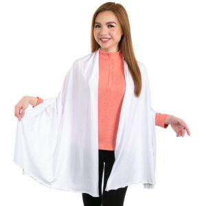 nozone anza sun shawl for women - upf 50+, white