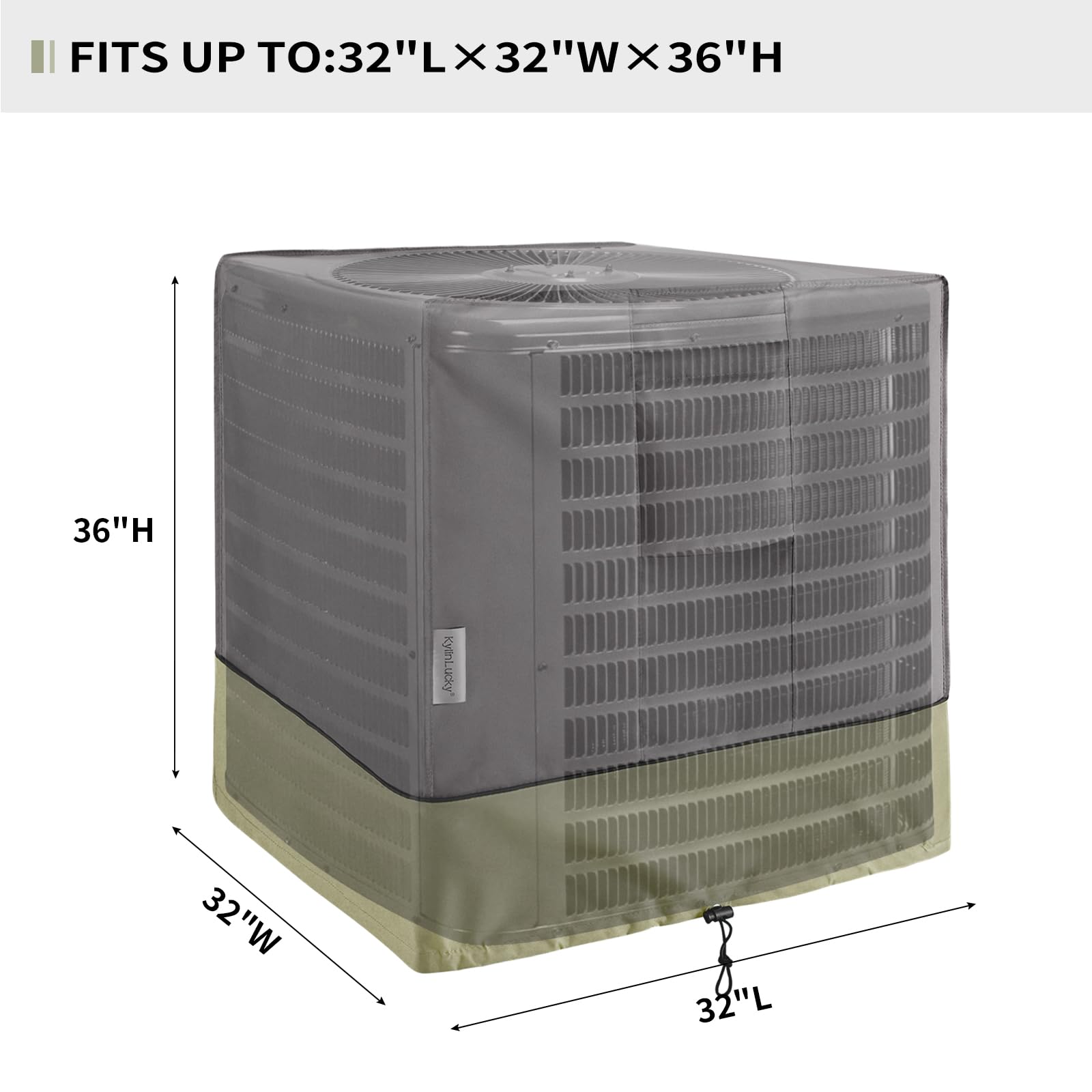 KylinLucky Air Conditioner Cover for Outside Units - AC Covers fits up to 32 x 32 x 36 inches