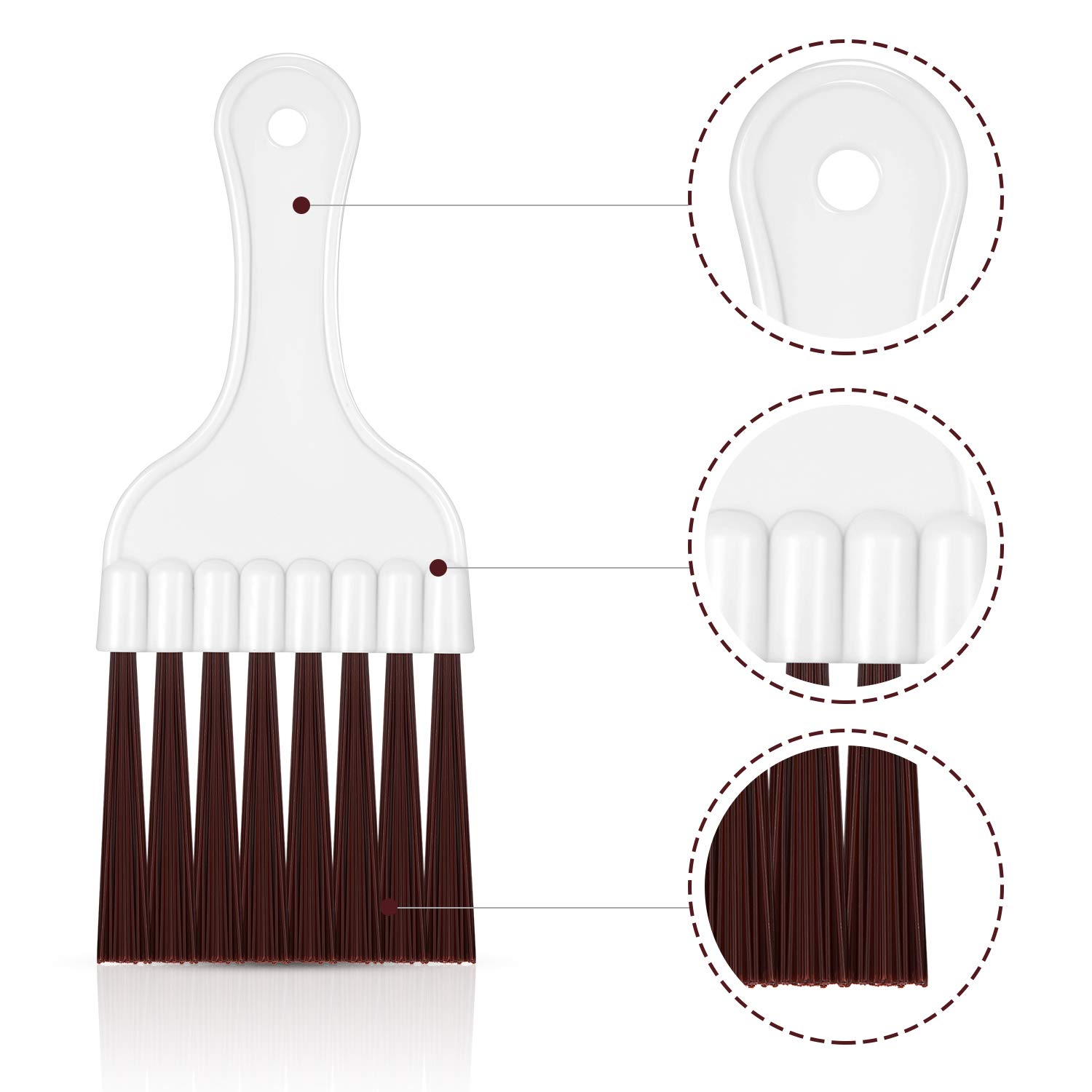 4 Packs Air Conditioner Condenser Cleaning Brush Refrigerator Coil Brush HVAC Coil Cleaner Brush Small Plastic Whisk Brush (Brown)