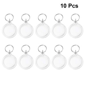 SUPVOX 100pcs Acrylic Keychain Acrylic Photo Keychain Circular Photo Keychain Blank Keyring Transparent Photo Frame Keyring