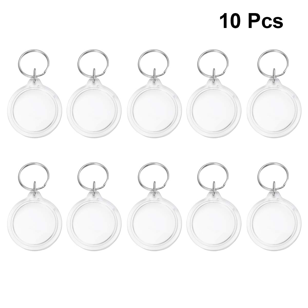 SUPVOX 100pcs Acrylic Keychain Acrylic Photo Keychain Circular Photo Keychain Blank Keyring Transparent Photo Frame Keyring